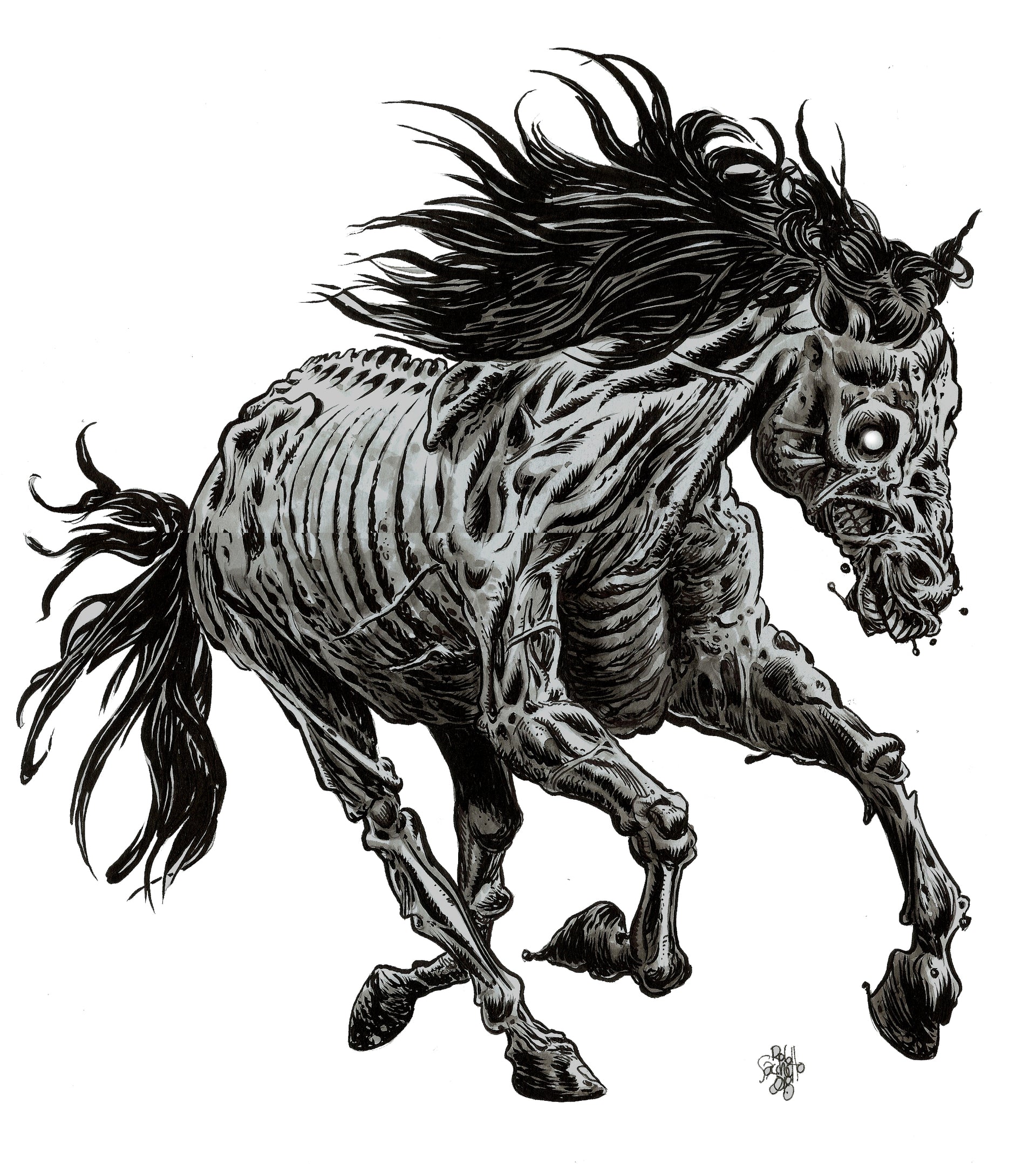zombies kill horse